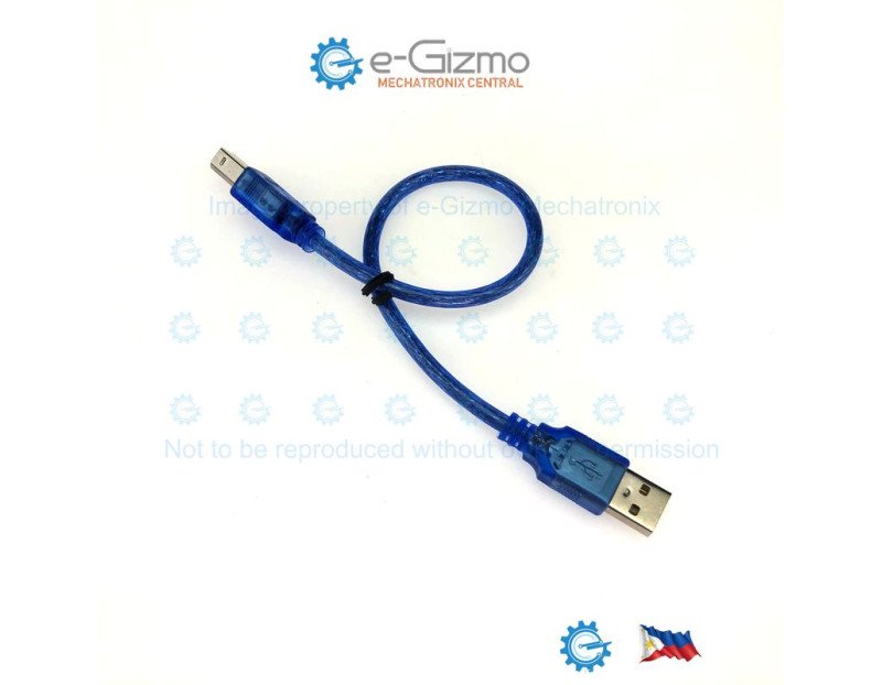 Short USB Cable Type A to Type B 30cm for Arduino & Dev Boards